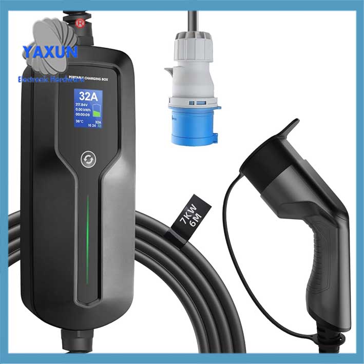 Car Power Supply Equipment Connected to CEE Power Plug Cable ...